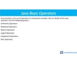 Operators In Java Part 8 Pptx
