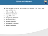 Operators In Python Arithmetic Operators Pptx