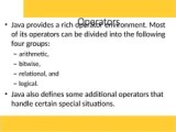 Arithmetic Operators Java Pptx