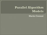 Parallel Algorithm Models Ppt