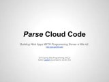 Parse Cloud Code Ppt