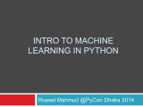 Intro To Machine Learning In Python Pptx