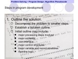 Program Design And Problem Solving Techniques Ppt