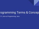 Programming Terms Concepts Using Java Pptx