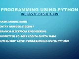 Programming Using Python Ppt Pptx
