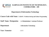 Problem Solving And Python Programming Pdf