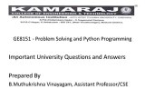 Ge8151 Problem Solving And Python Programming Pptx