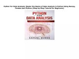 Python For Data Analysis Master The Basics Of Data Analysis In Python