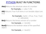 Python Built In Functions Pptx