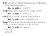 Python Built In Functions Pptx
