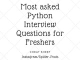 Most Asked Python Interview Questions Pdf