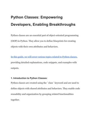 Python Classes Empowering Developers Enabling Breakthroughs Pdf - HD Mountain Pictures for Desktop