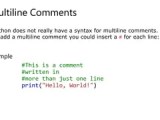 Python Comments And Variables Pptx