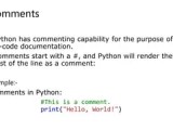 Python Comments And Variables Pptx