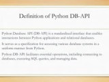 Pythondatabaseapi Presentation For Database Pptx