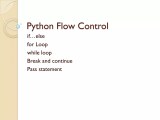 Python Flow Control Pdf