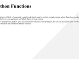 Python Functions Pptx