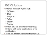 Python Integrated Development Environment Pptx