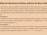 Python Operators Pdf