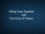 Linear Algebra In Python Pptx