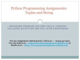 Python Programming Assignments Tuples And String Ppt