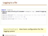 Python Programming Essentials M27 Logging Module Pptx