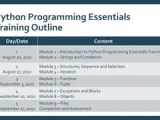 Python Programming Essentials Training Outline Pptx