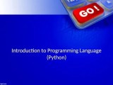 Python Programming Introduction Demo Ppt