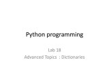 Python Programming Lab 18 Ppt