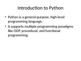 Python Programming Unit 1 Introduction To Python History Of Python Why