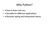 Python Programming Unit 1 Introduction To Python History Of Python Why
