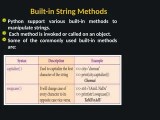 Python Strings Built In String Methods Pptx