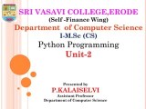 Python Unit 2 M Sc Cs Pdf