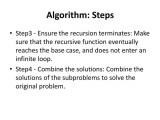 Recursive Algorithm Detailed Explanation Pptx