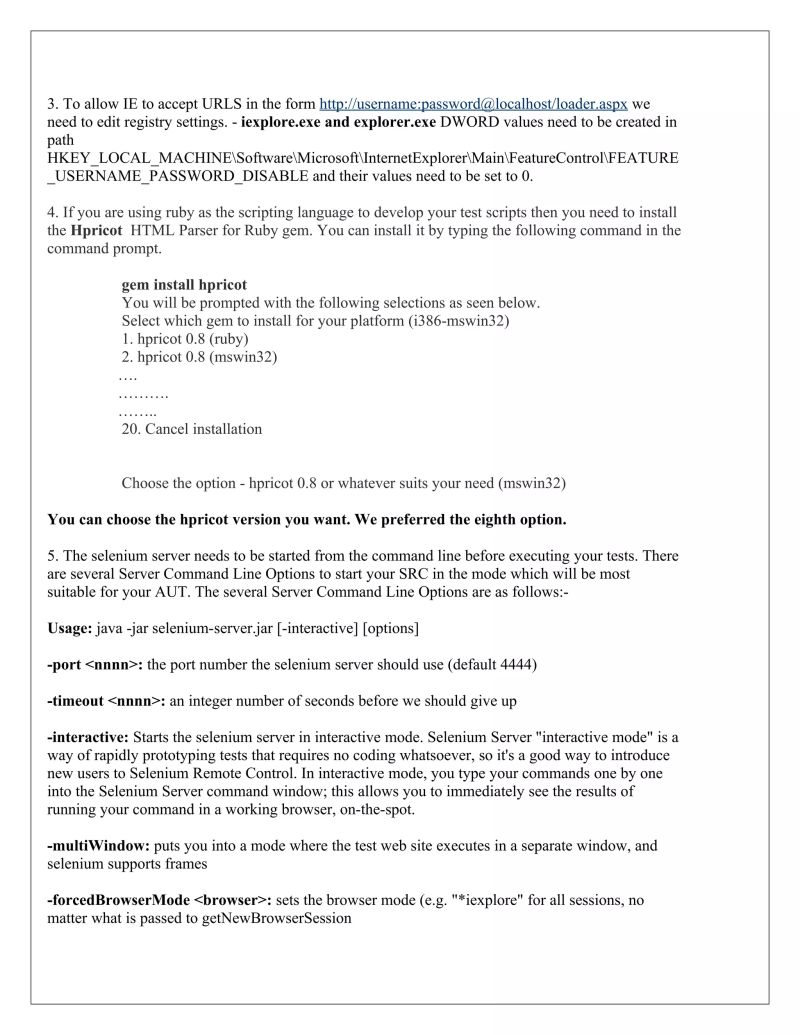 Selenium Automation Using Ruby Doc - Sunset Arts - Professional Mobile Collection