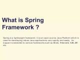 Spring Framework Tutorial Pptx