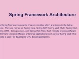 Spring Framework Tutorial Pptx