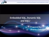 Sql Embedded Sql Dynamic Sql And Sqlj Pptx