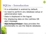 Android Sqlite Database Oriented Application Development Ppt
