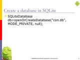 Android Sqlite Database Oriented Application Development Ppt