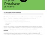Sqlite Database Tutorial In Android Pdf