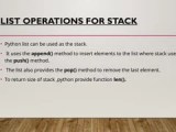 Data Structure Stack Operation In Python Pptx