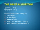 String Matching Algorithms The Naive Algorithm Pptx