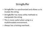 Strings Stringbuilder Stringbuffer Ppt Programming Languages