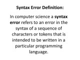 Syntax Errors Pptx