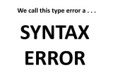 Syntax Errors Ppt