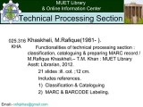 Technical Processing Section Ppt