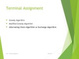 Terminal Assignment Algorithm Ppt