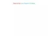 To Run Java Program In Eclipse Docx