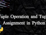 Tuple Operation And Tuple Assignment In Python Pdf